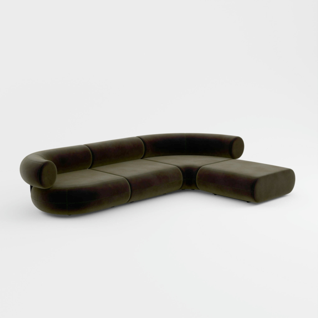 Tom Dixon - Fat L-Shaped Modular Sofa - Configuration 3 - Forest (Royal ...