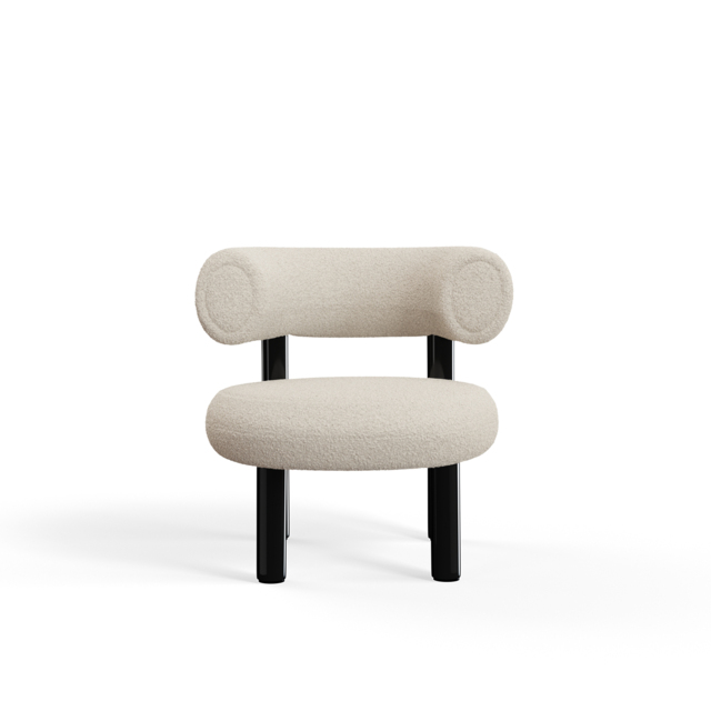 Tom Dixon - Fat Black Steel Lounge Chair - Bright White (Kvadrat Elle ...
