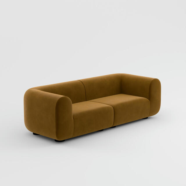 Tom Dixon - Plump 3-Seater Wide Modular Sofa - Configuration 3 - Gold ...