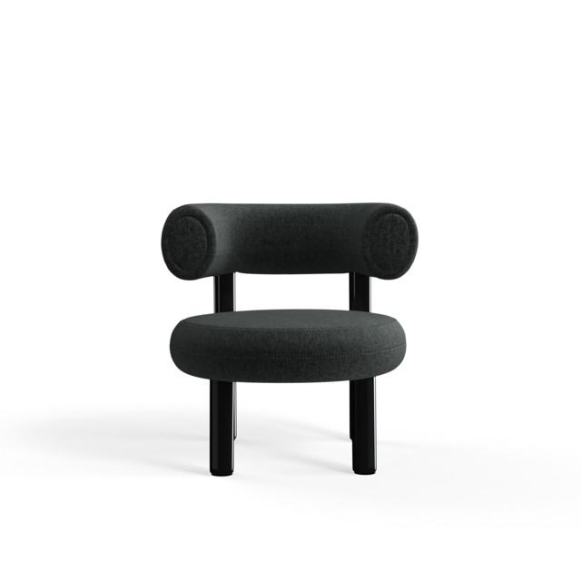 Tom Dixon - Fat Black Steel Lounge Chair - Dark Grey (Kvadrat Melange ...