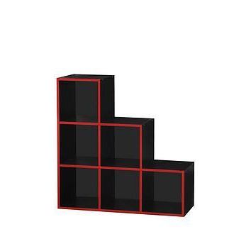 Lloyd Pascal Virtuoso 6 Cube Step Storage with Red Edging, Black/Red by ...