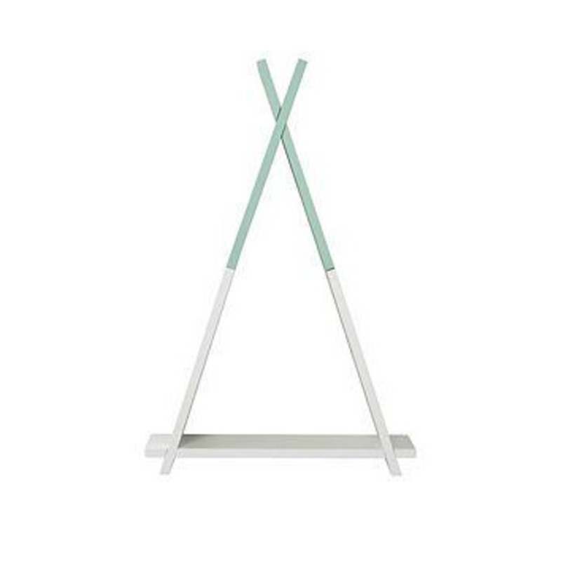 Lloyd Pascal Tipi Wall Mounted Single Tier Shelf, White/Green by Very ...