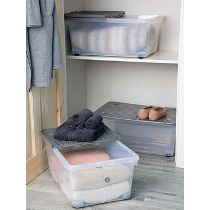 Wham Set Of 3 45L Wheeled Boxes With Folding Lid - 45 Litre by Very ...