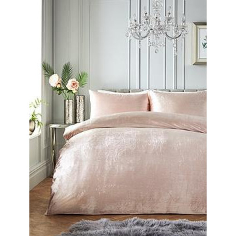 Sparkle Velvet Blush Pink Duvet Cover Set by Very | ufurnish.com