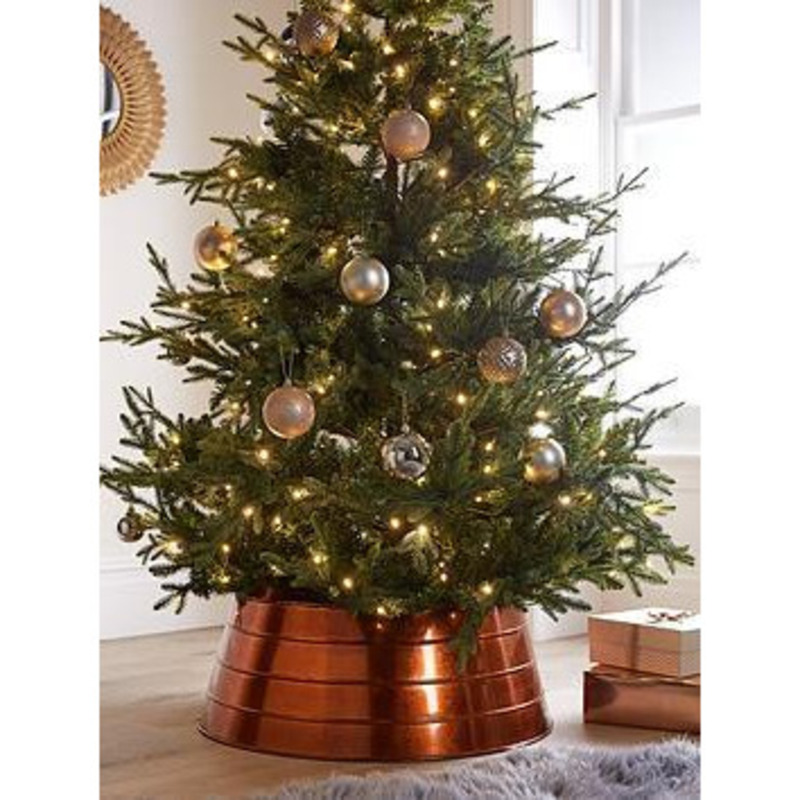 Ivyline Metal Christmas Tree Skirt In Copper by Very | ufurnish.com
