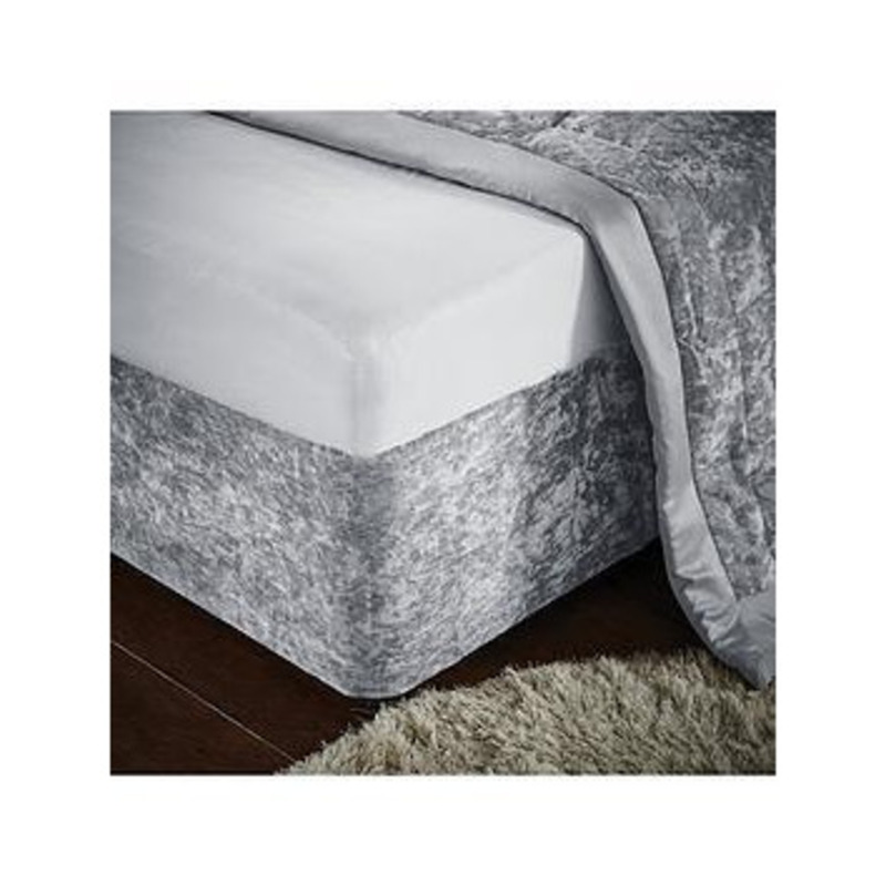 Catherine Lansfield Crushed Velvet Divan Base Wrap - Silver by Very ...