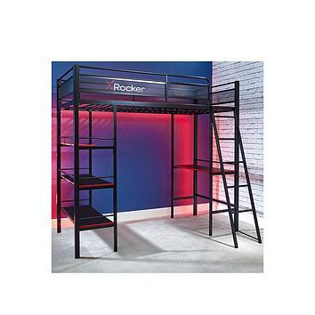 X Rocker Fortress - Gaming High Sleeper Bed, Black by Very | ufurnish.com