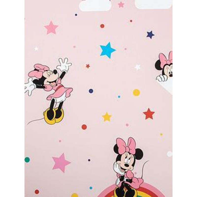 Disney Rainbow Minnie Pink Wallpaper, Pink by Very | ufurnish.com