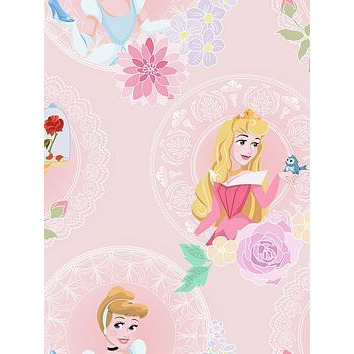 Disney Pastel Princess Pink Wallpaper, Pink by Very | ufurnish.com