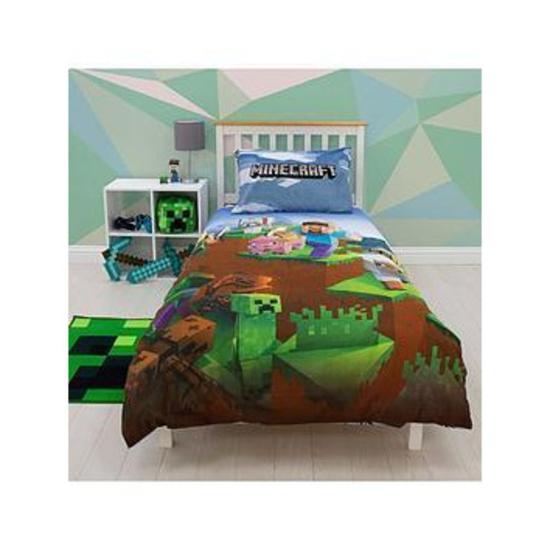 Minecraft Epic Single Panel Duvet Set - Multi, Multi, Size Single by ...