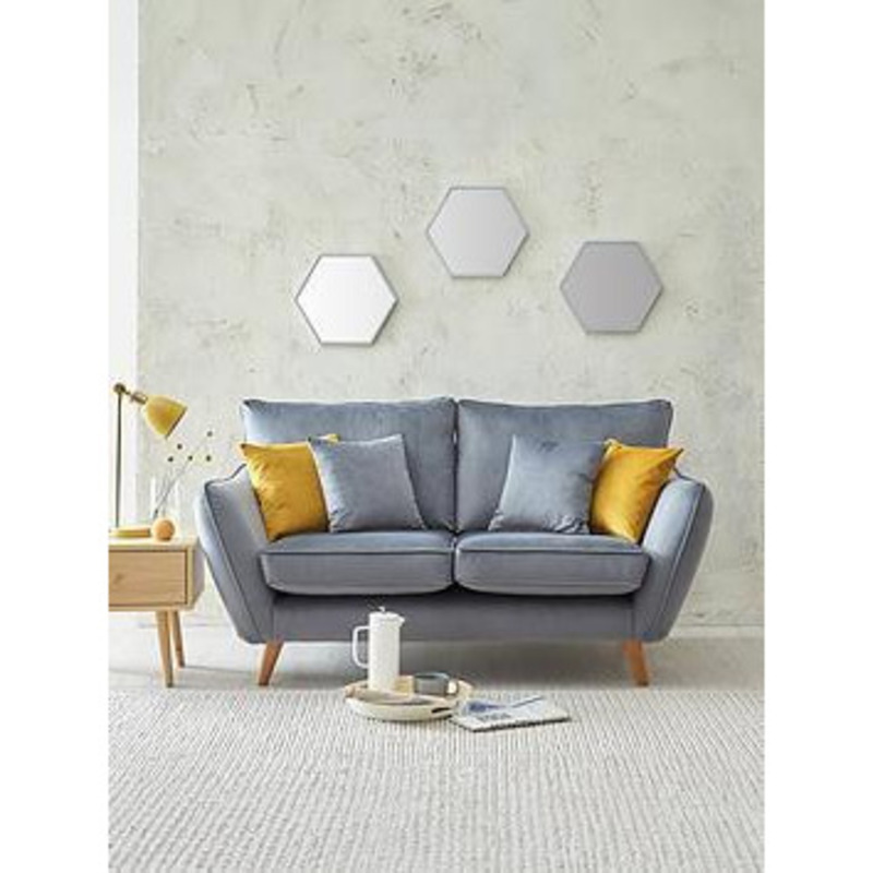 Very Home Perth Fabric 2 Seater Sofa - Grey by Very | ufurnish.com