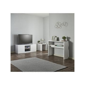 Lloyd Pascal Brooke Compact Console With Gloss Shelf by Very | ufurnish.com
