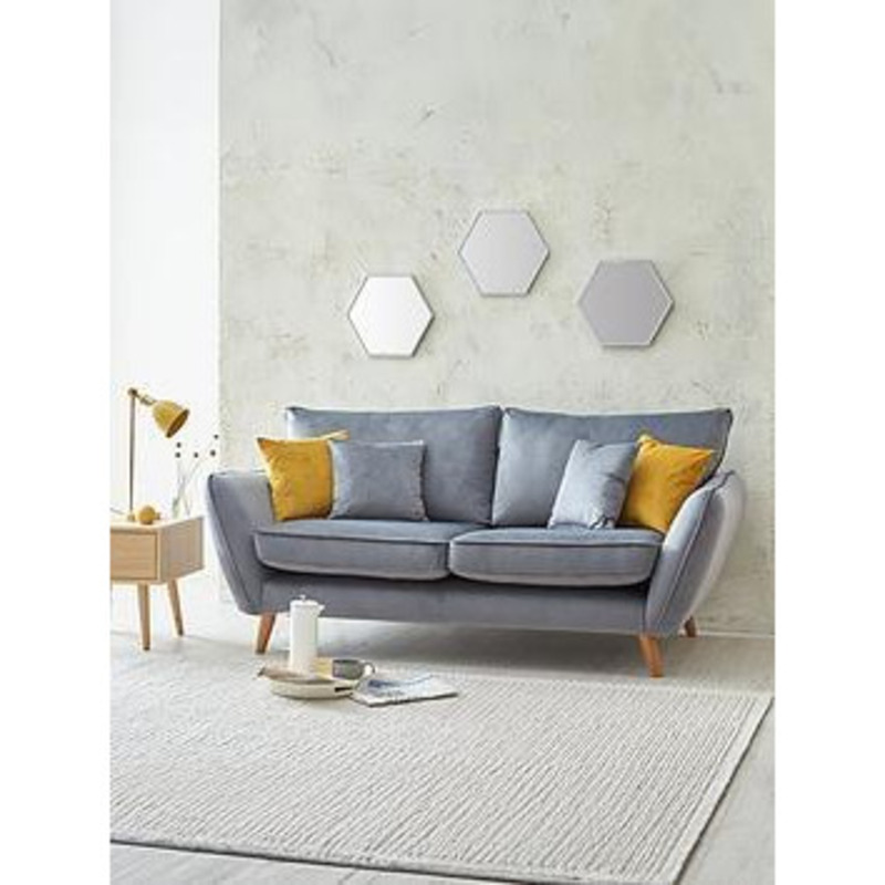 Very Home Perth Fabric 4 Seater Sofa - Grey by Very | ufurnish.com