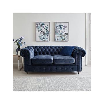 Very Home Laura Chesterfield Fabric 2 Seater Sofa - Navy - Fsc&Reg ...