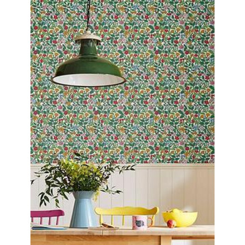 Joules Arts And Craft Floral Rainbow Wallpaper by Very | ufurnish.com