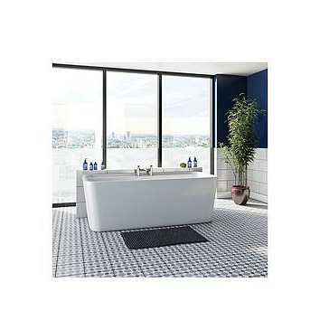 Mode Bathrooms Contemporary Back To Wall Freestanding Bath With Built ...
