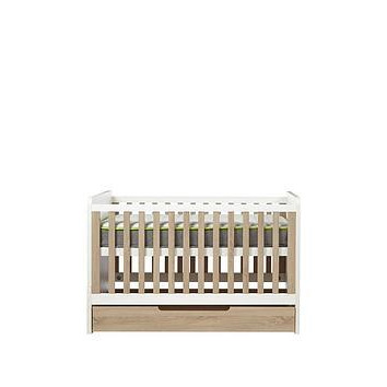 Lloyd Pascal Snuggle Modular Cot Bed, White/Oak by Very | ufurnish.com