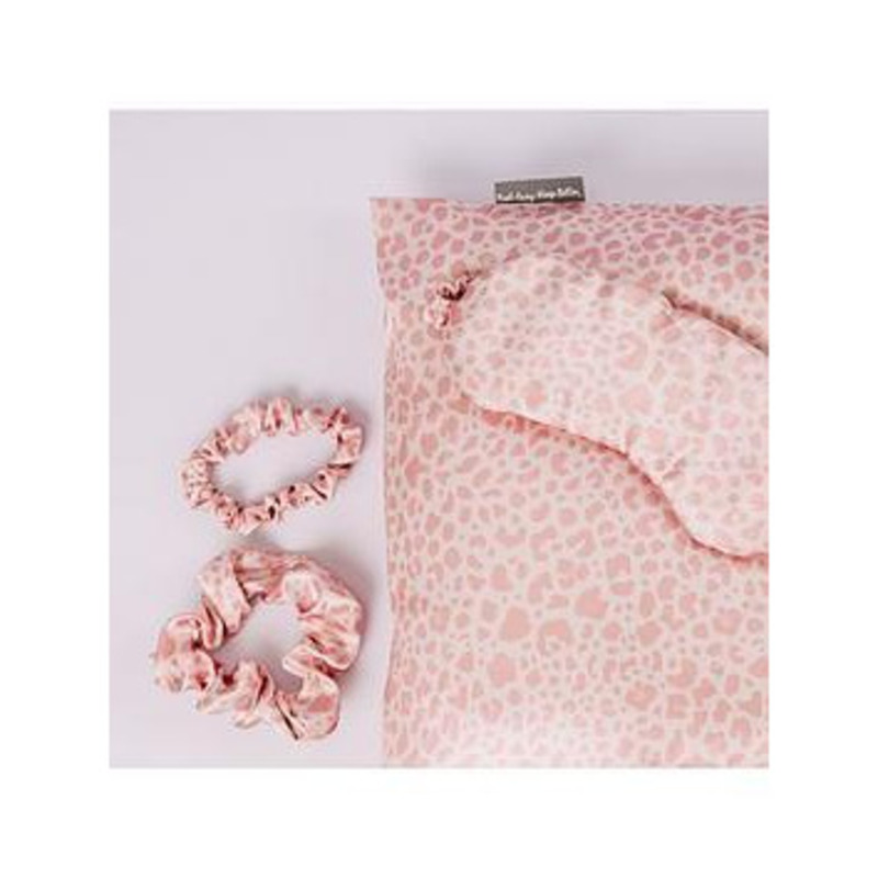 Rest Easy Sleep Better 4-Piece Satin Sleep Set - Leopard Pink by Very ...