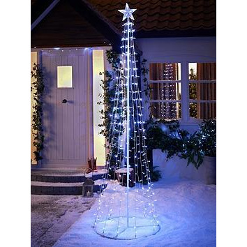 Very Home 8Ft White Waterfall Light-Up Outdoor Christmas Tree by Very ...