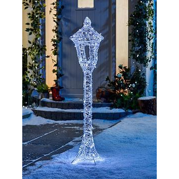 Festive 120 Cm Lit White Soft Acrylic Lamppost Outdoor Christmas ...
