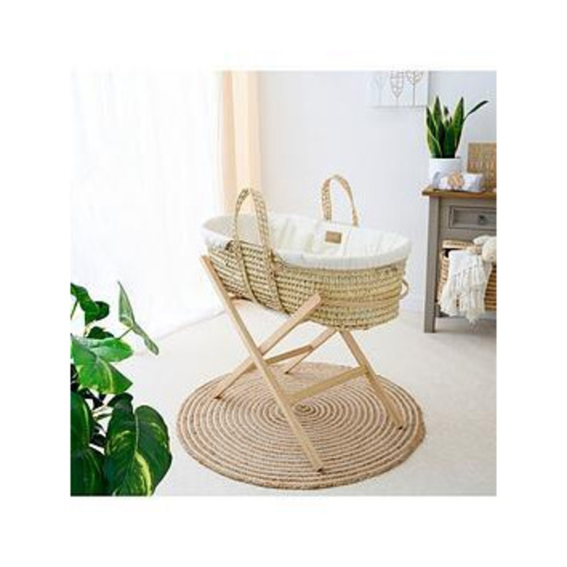 Clair De Lune Palm Moses Basket- Cream, Cream by Very | ufurnish.com