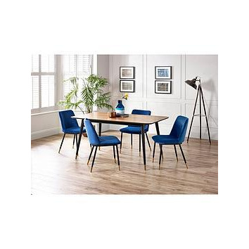 Julian Bowen Findlay 160 Cm Rectangular Dining Table + 4 Delaunay Chairs by Very | ufurnish.com
