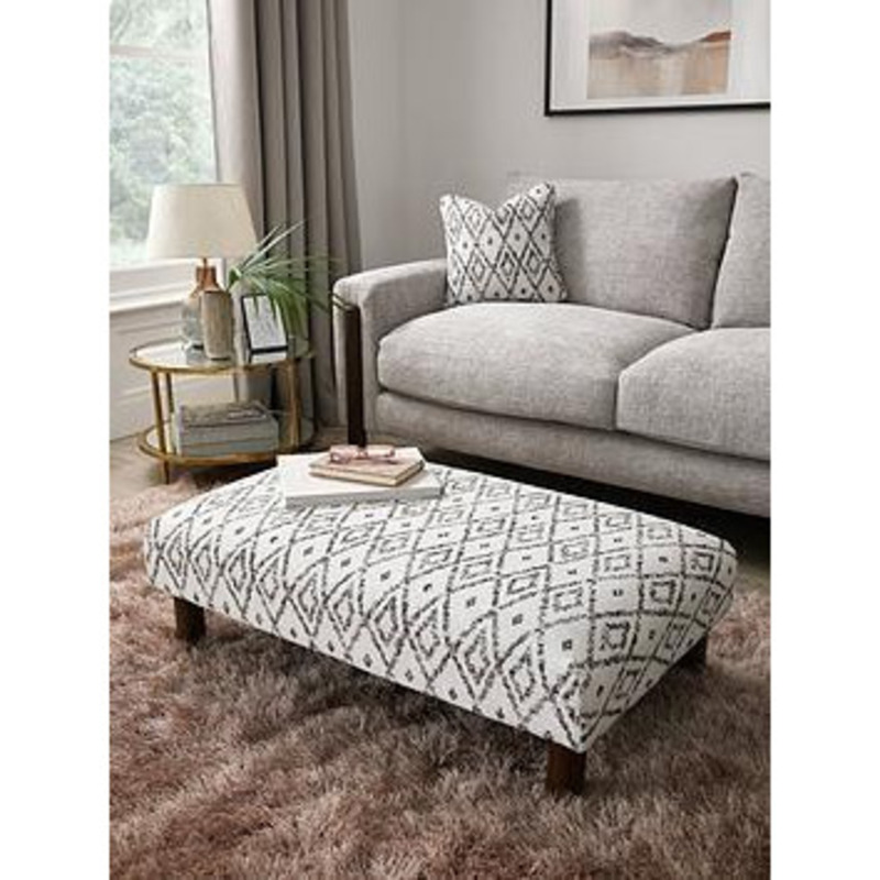 Very Home Wyatt Fabric Patterned Foot Stool by Very | ufurnish.com