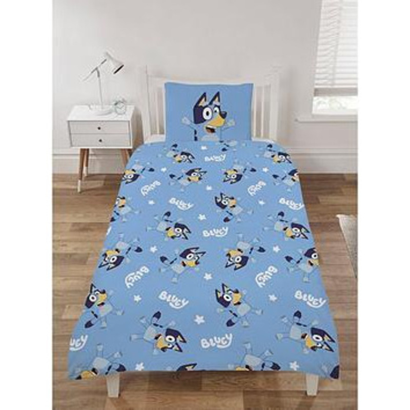 Bluey Yippee Fleece Single Duvet Cover Set - Blue, Blue by Very ...
