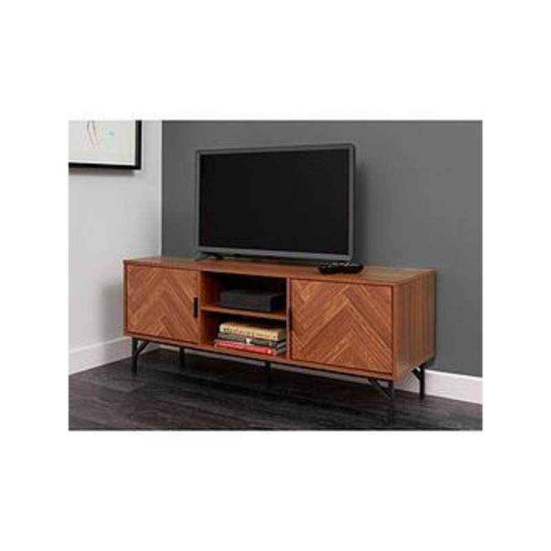 Lloyd Pascal Chevron Tv Unit With Metal Legs - Fits Up To 55 Inch Tv by ...
