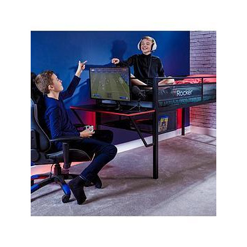 X Rocker Sanctum Mid Sleeper Bed with Gaming Desk, Black by Very ...