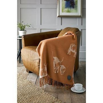 The Lyndon Co Cow And Calf Throw - Orange by Very | ufurnish.com