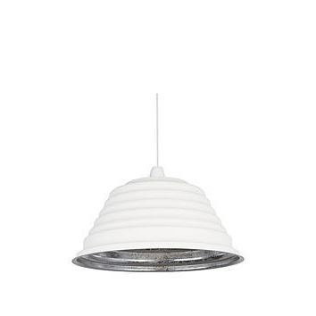 Very Home Ridged Sanded White And Metallic Non-Electric Light Shade by ...