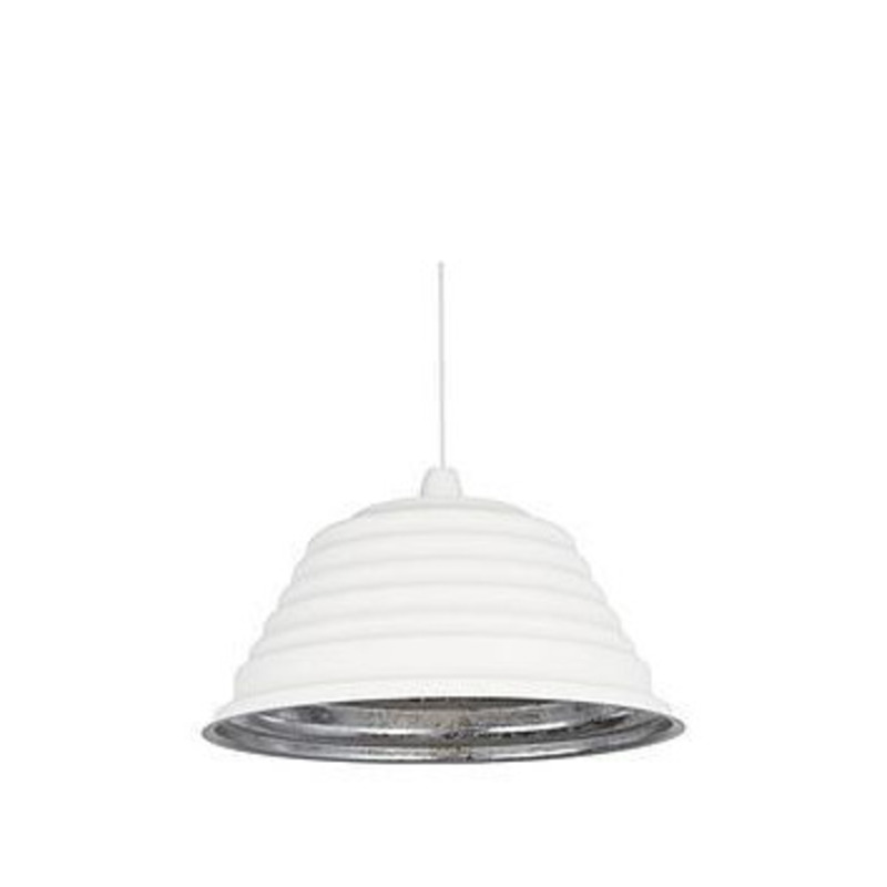 Very Home Ridged Sanded White And Metallic Non-Electric Light Shade by ...