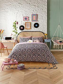 Night Lark X Eleanor Bowmer Pink Leopard Print Coverless Quilt And ...