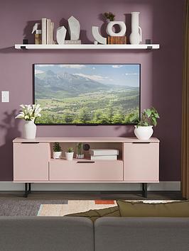 Swift Emerson Ready Assembled 2 Door, 1 Drawer Wide Tv Unit - Pink by ...