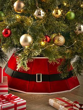 Festive Collapsible Santa Belt Christmas Tree Skirt by Very | ufurnish.com