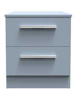 Swift Logan Ready Assembled 2 Drawer Bedside Chest With Integrated ...