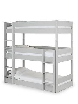 Julian Bowen Trio Triple Stacker Bunk Bed With Spring Mattress Option ...