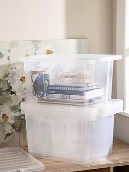 Wham Set Of 3 Clear Crystal 28-Litre Plastic Storage Boxes by Very ...