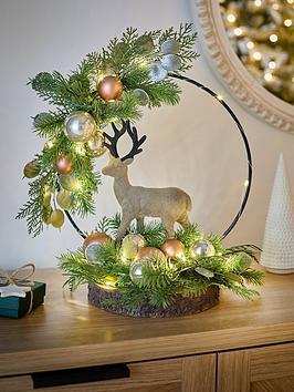 Very Home Stag In Hoop Lit Table Top Christmas Decoration by Very ...