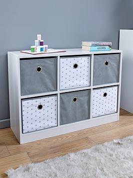 Lloyd Pascal 6 Cube Storage Unit with Stars - Grey/White, Grey/White by ...