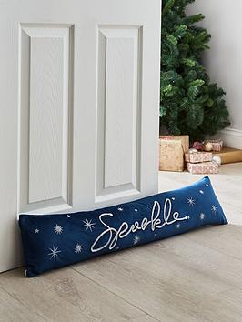 Catherine Lansfield Sparkle Christmas Draught Excluders- Blue by Very ...