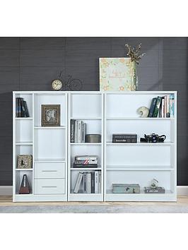 Very Home New Metro 3 Piece Storage Bookcase Package - White - Fsc&Reg ...