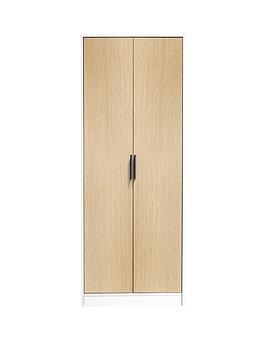 Julian Bowen Alba 2 Door Wardrobe - White/Oak by Very | ufurnish.com