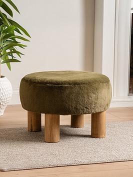 Scottish Everlastings Soft Faux Fur Foot Stool by Very | ufurnish.com