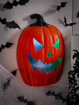 Smart Halloween Motion Activated Evil Laughing Lit Pumpkin Decoration ...