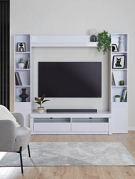 Very Home Atlantic High Gloss Tv Unit With Led Light (Fits Up To 65 ...