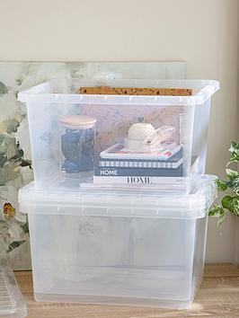 Wham Set Of 3 Clear Crystal 37-Litre Plastic Storage Boxes by Very ...