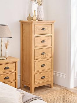The Very Collection Ashwin Ready Assembled 5 Drawer Tall Boy by Very ...