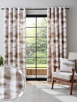 Catherine Lansfield Ombre Texture Thermal Eyelet Curtains - Natural by ...